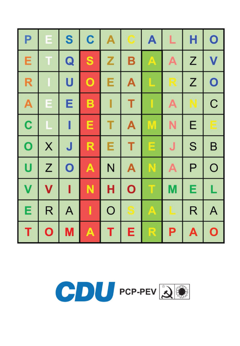 Autocolantes da CDU | CDU - Coligação Democrática Unitária - PCP-PEV ...